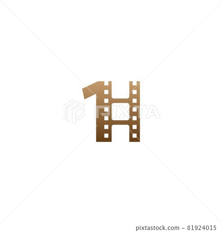 Number 1 with film strip icon logo design template - Stock Illustration ...
