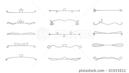 Dividers chapter, decor and delimiters line set - Stock Illustration ...