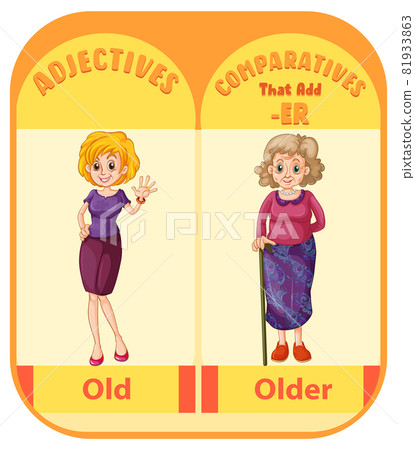 Comparative adjectives for word old - Stock Illustration [81933863] - PIXTA