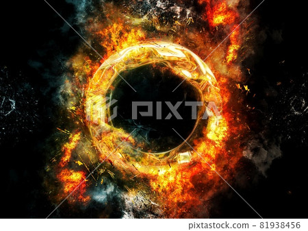 Illustration of an exploding ring of fire - Stock Illustration ...