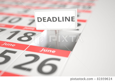 DEADLINE plate on June 19 in a calendar, 3d... - Stock Illustration ...