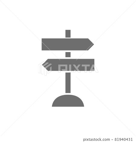 Road signs, destination traffic sign grey icon. - Stock Illustration ...