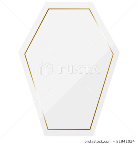 Coffin-shaped frame white & gold - Stock Illustration [81941024] - PIXTA