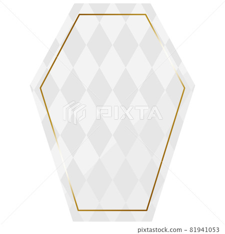 Coffin-shaped frame white & gold diamond... - Stock Illustration ...