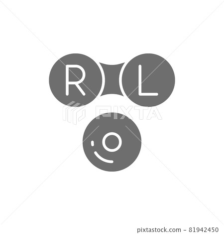 Vector eye contact lenses case grey icon. - Stock Illustration ...