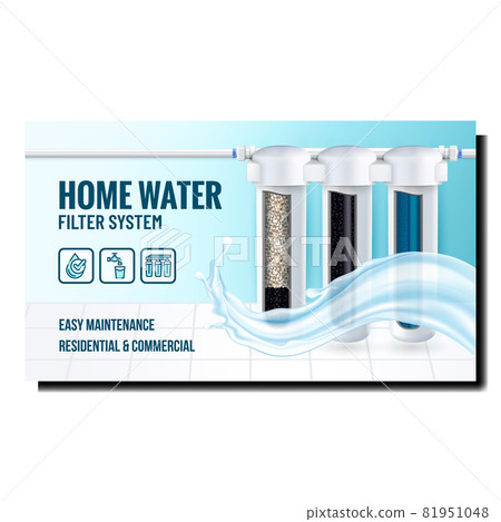 Home Water Filter System Promotional Poster Vector - Stock Illustration ...