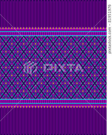Magenta Turquoise Symmetry Geometric Native or... - Stock Illustration ...
