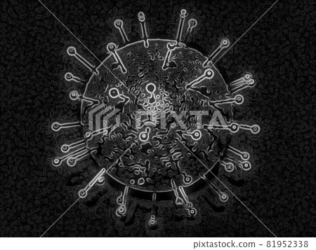 Virus image (monochrome / black and white) - Stock Illustration ...