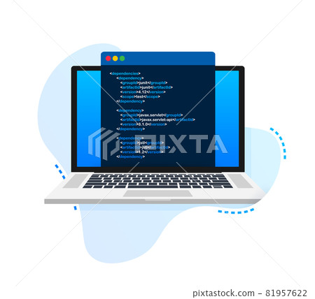 Vector laptop coding pattern. Web developer,... - Stock Illustration ...