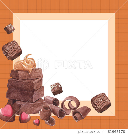 Premium chocolate frame watercolor - Stock Illustration [81968178] - PIXTA