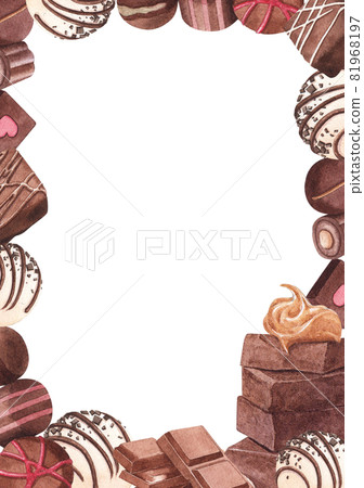 Premium chocolate frame watercolor - Stock Illustration [81968197] - PIXTA