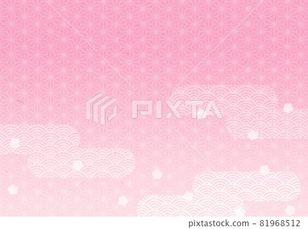 Pink Japanese pattern floral pattern - Stock Illustration [81968512 ...