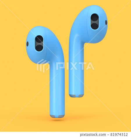 Wireless bluetooth blue headphones isolated on... - Stock Illustration ...