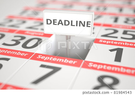 DEADLINE plate on August 31 in a calendar, 3d... - Stock Illustration ...