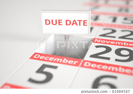 DUE DATE message on November 28 in calendar, 3d... - Stock Illustration ...