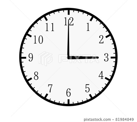 3 o'clock (15:00) clock - Stock Illustration [81984849] - PIXTA