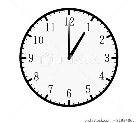 1 o'clock (13:00) clock - Stock Illustration [81984863] - PIXTA