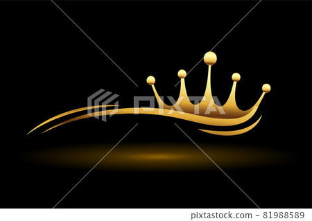 golden crown with wave line - Stock Illustration [81988589] - PIXTA