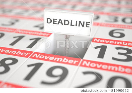 DEADLINE plate on November 12 in a calendar, 3d... - Stock Illustration ...