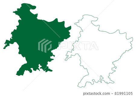 Banda district (Uttar Pradesh State, Republic... - Stock Illustration ...