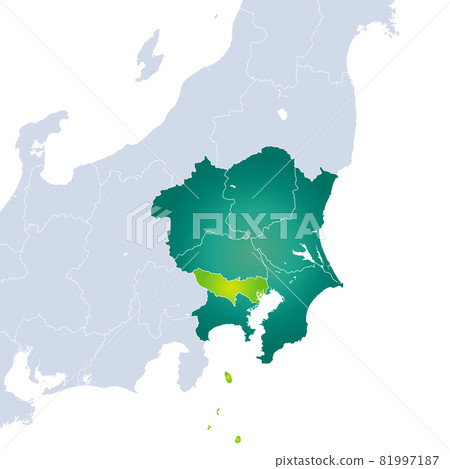 Tokyo Metropolitan Area Map and the Kanto Region - Stock Illustration ...