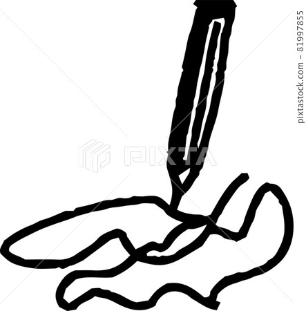 Children's graffiti pencil pencil writing trace... - Stock Illustration ...
