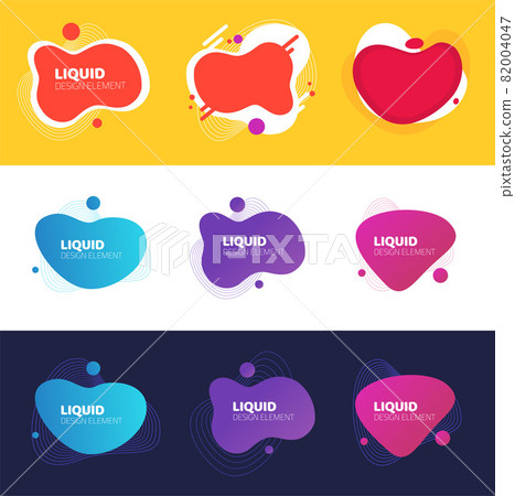 Liquid fluid shapes elements design vector... - Stock Illustration ...