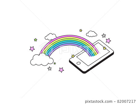Rainbow from your smartphone - Stock Illustration [82007217] - PIXTA