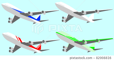 Different color passenger plane - Stock Illustration [82008816] - PIXTA