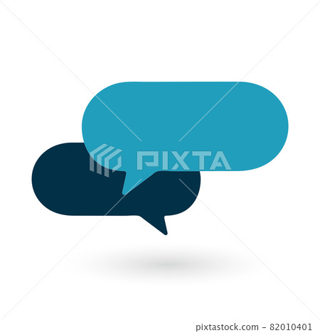 Chat icon vector design element. Blue talk... - Stock Illustration ...