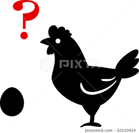 Chicken, egg and question mark - Stock Illustration [82010924] - PIXTA