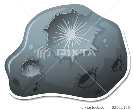 Sticker template with meteorite isolated - Stock Illustration [82011100 ...