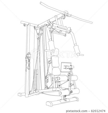 Contour of a sports trainer from black lines... - Stock Illustration ...