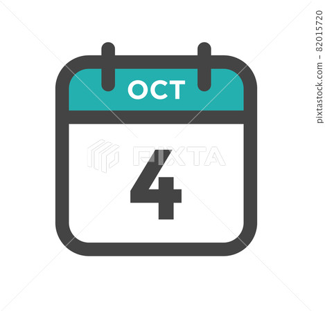 October 4 Calendar Day or Calender Date for... - Stock Illustration ...