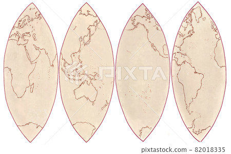 Hand drawn world map illustration - Stock Illustration [82018335] - PIXTA
