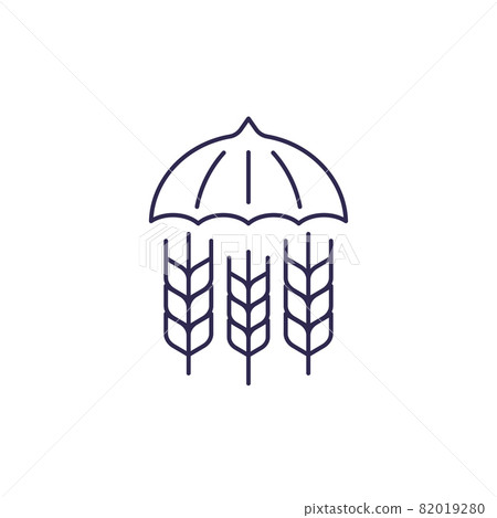 crop insurance line icon on white, vector - Stock Illustration ...