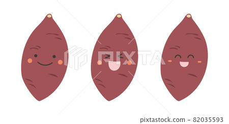 Sweet potato face parts - Stock Illustration [82035593] - PIXTA