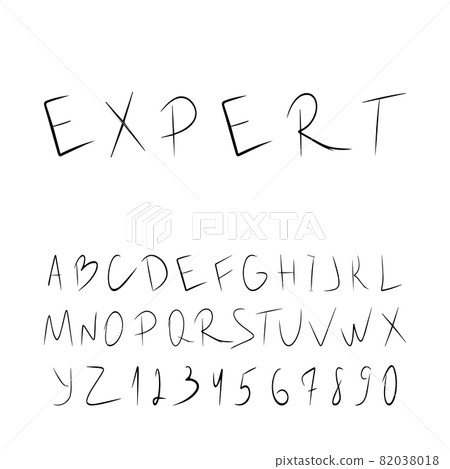 Vector Alphabet Typeface Hand Drawn Modern 插圖素材 82038018 Pixta圖庫