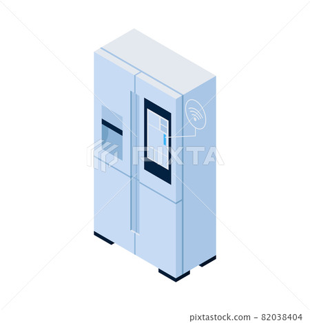 Smart Fridge Illustration - Stock Illustration [82038404] - PIXTA