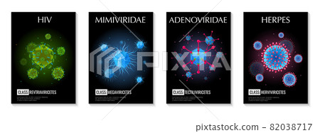 Realistic Viruses Posters Set - Stock Illustration [82038717] - PIXTA