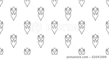 cat seamless pattern Halloween spooky ghost...-插圖素材 [82041099] - PIXTA圖庫