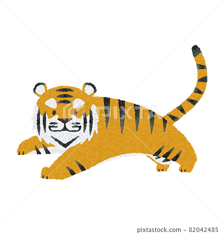 Running tiger_Japanese paper watercolor style - Stock Illustration ...