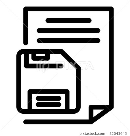 Floppy disk paper icon, outline style - Stock Illustration [82043643 ...