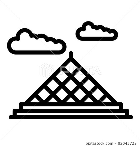 Louvre museum icon, outline style - Stock Illustration [82043722] - PIXTA