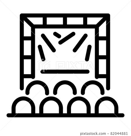 Audience and scene icon, outline style - Stock Illustration [82044881 ...