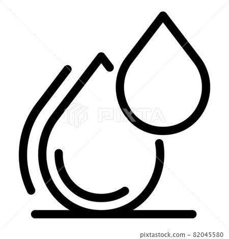Two drops icon, outline style - Stock Illustration [82045580] - PIXTA