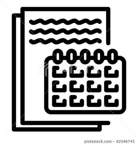 Calendar report icon, outline style - Stock Illustration [82046745] - PIXTA