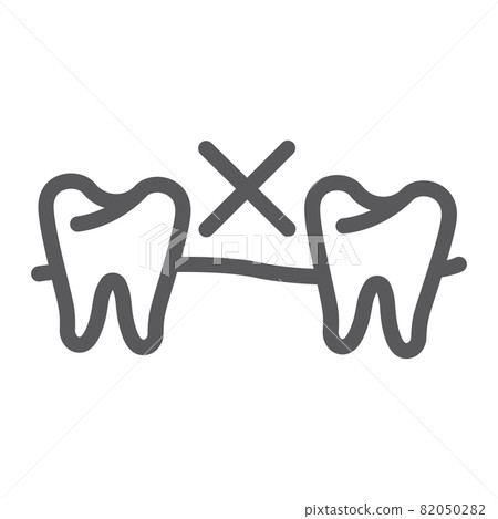 No tooth line icon, mouth and dental, missing... - Stock Illustration ...