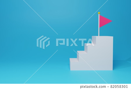 3D material_simple stairs and flags - Stock Illustration [82058301] - PIXTA