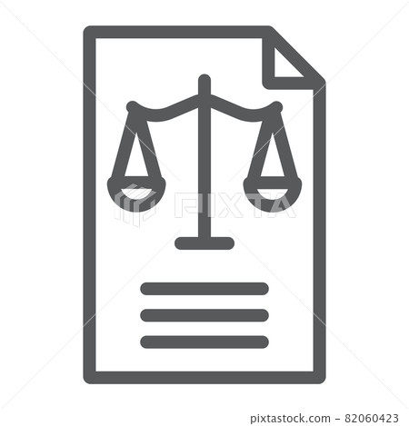 Legal document line icon, law and paper,... - Stock Illustration ...